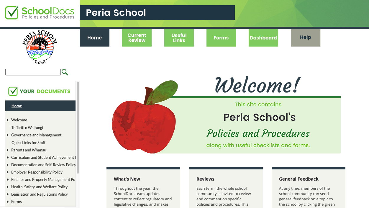 SchoolDocs – Policies and Procedures – Peria School